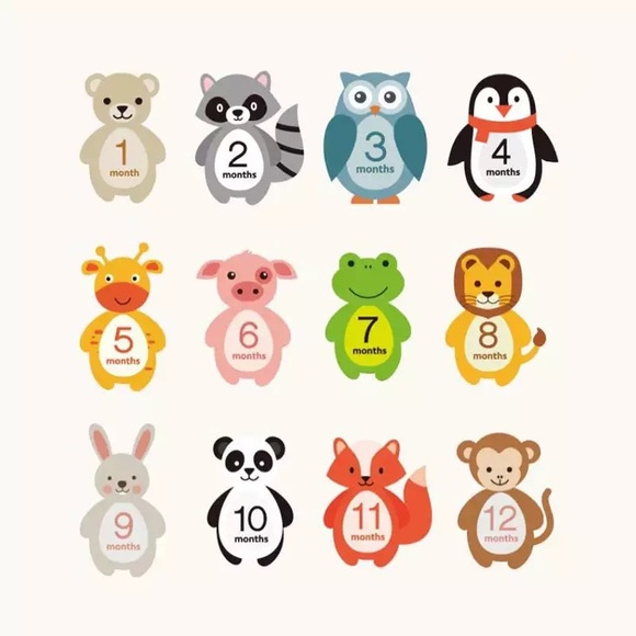 Accessories | Baby Animals Monthly Birthday Milestone Stickers | Poshmark